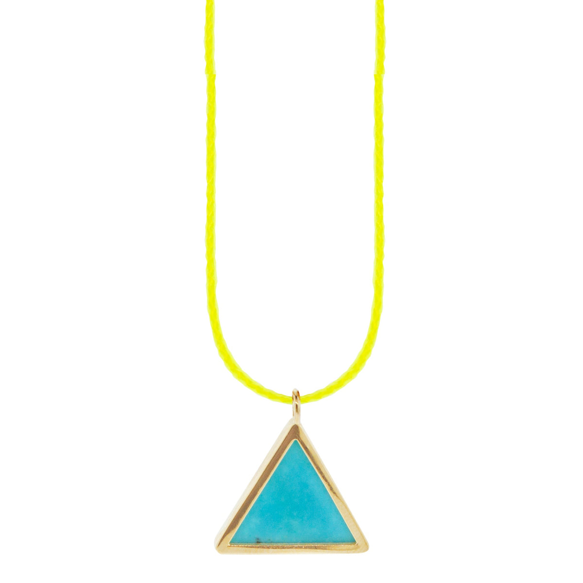 Turquoise Triangle Pendant on Cord Necklace | LUIS MORAIS